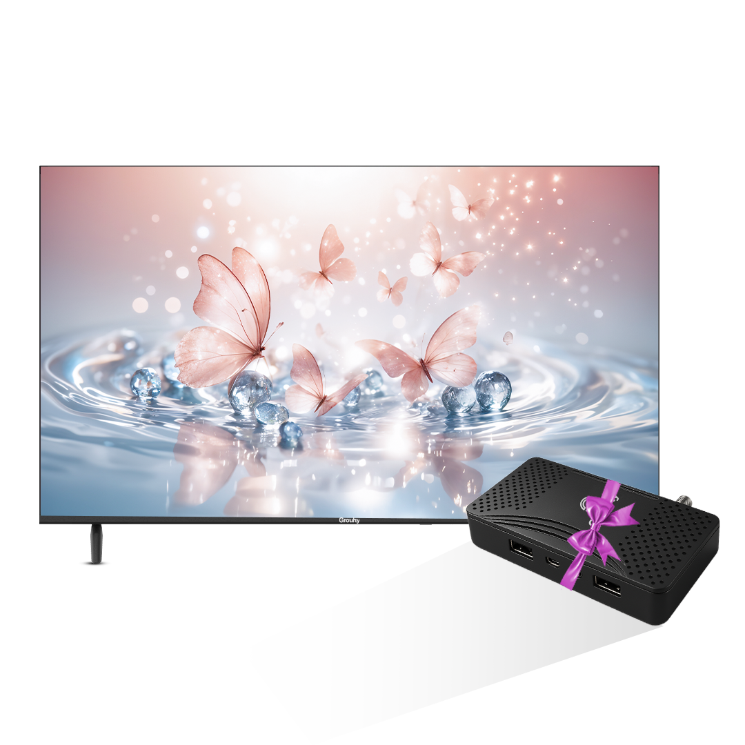 Grouhy 32 Inch LED TV Frameless - GLD32NAV2 + Grouhy HD Satellite Rece